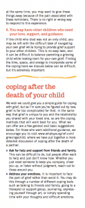 Coping After the Death of a Child - WYG Grief Brochures